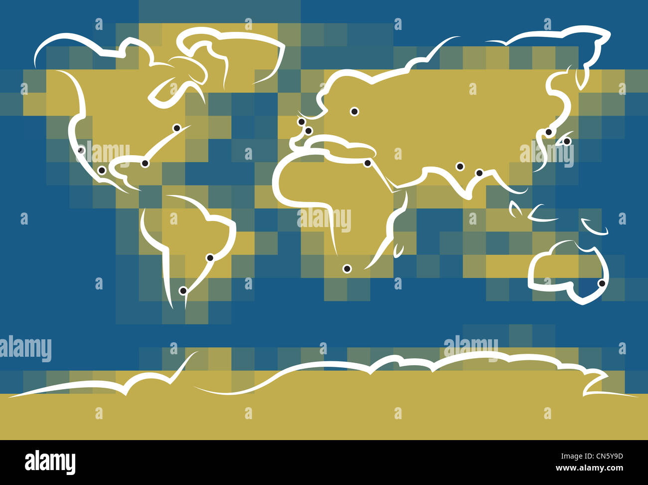 Map with countries marked out hi-res stock photography and images - Alamy