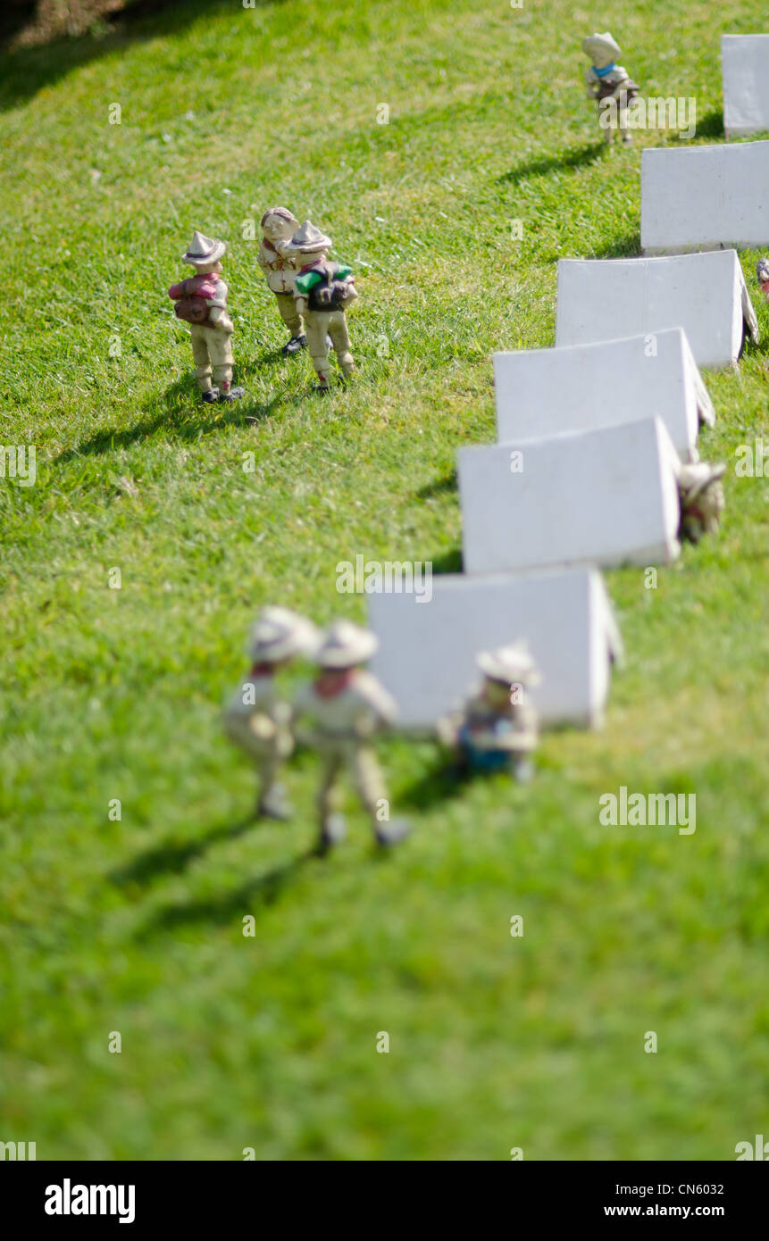 model scouts camp site Stock Photo - Alamy