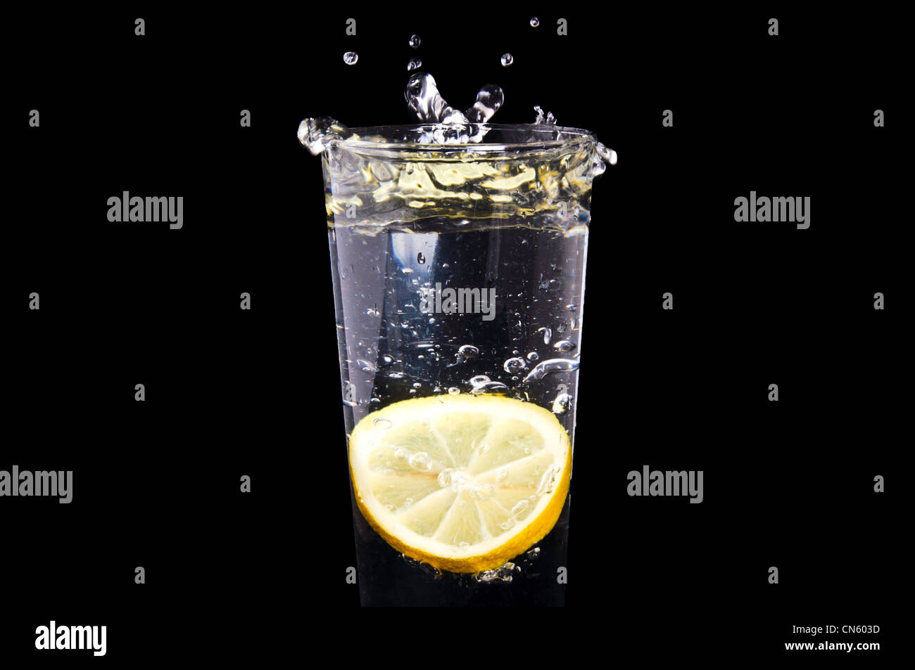 Sliced lemon and water drops Stock Photo - Alamy