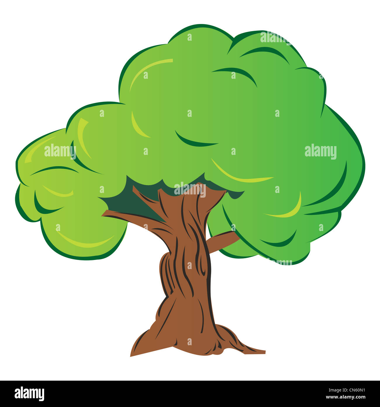 isolated cartoon tree, vector illustration Stock Photo - Alamy