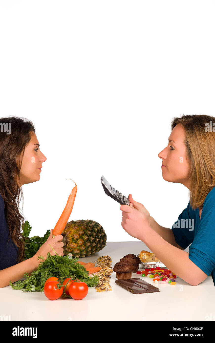 Two different eating habits, a concept Stock Photo - Alamy
