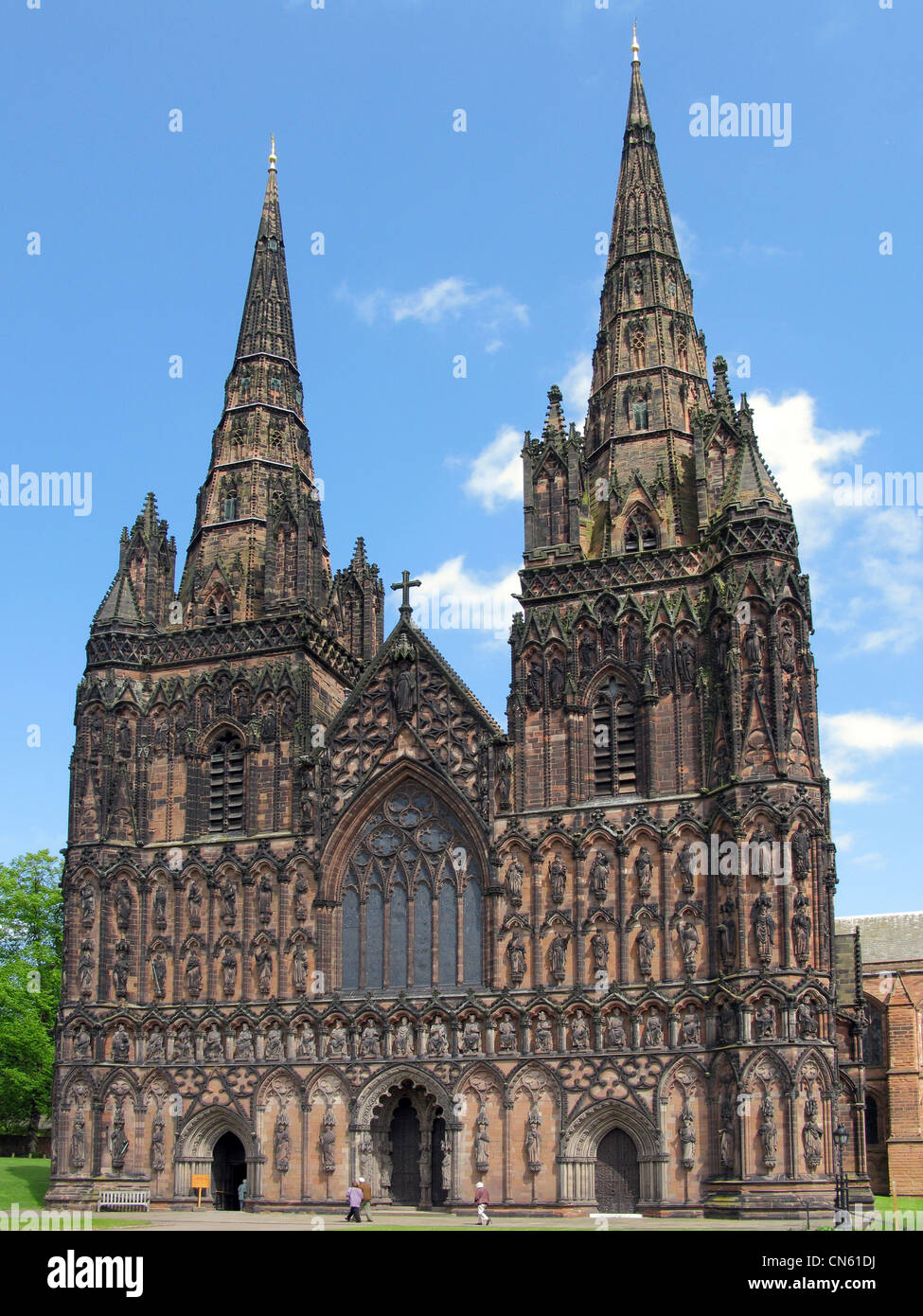 Lichfield Cathedral front view Stock Photo - Alamy
