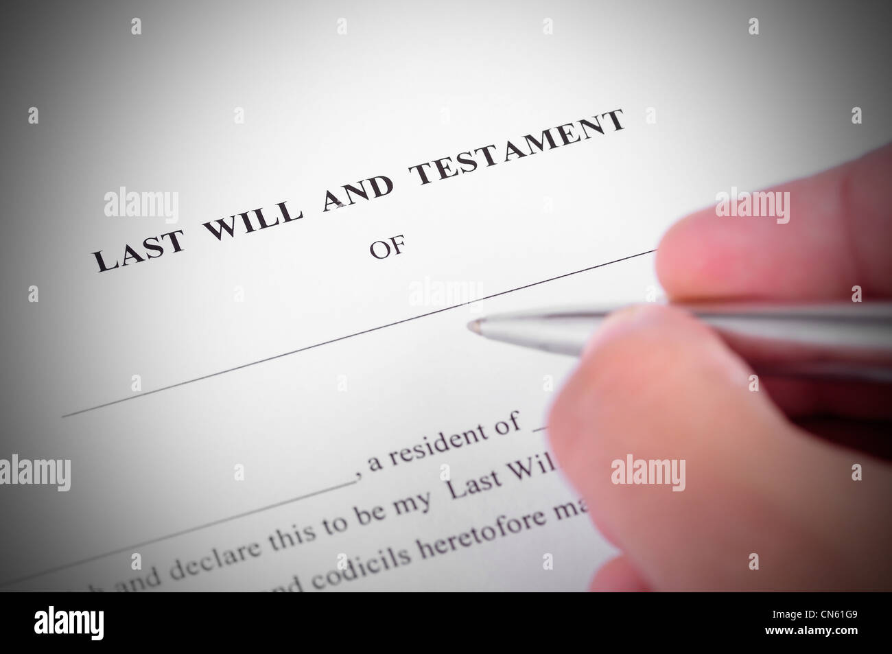 Last will and testament ready to be signed Stock Photo - Alamy