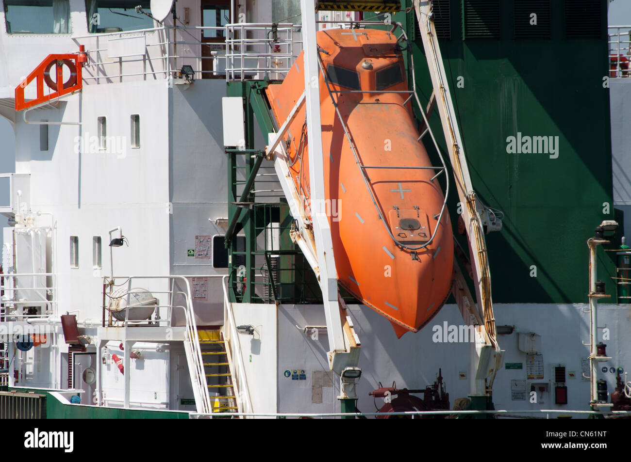 Orange rescue boat hi-res stock photography and images - Alamy