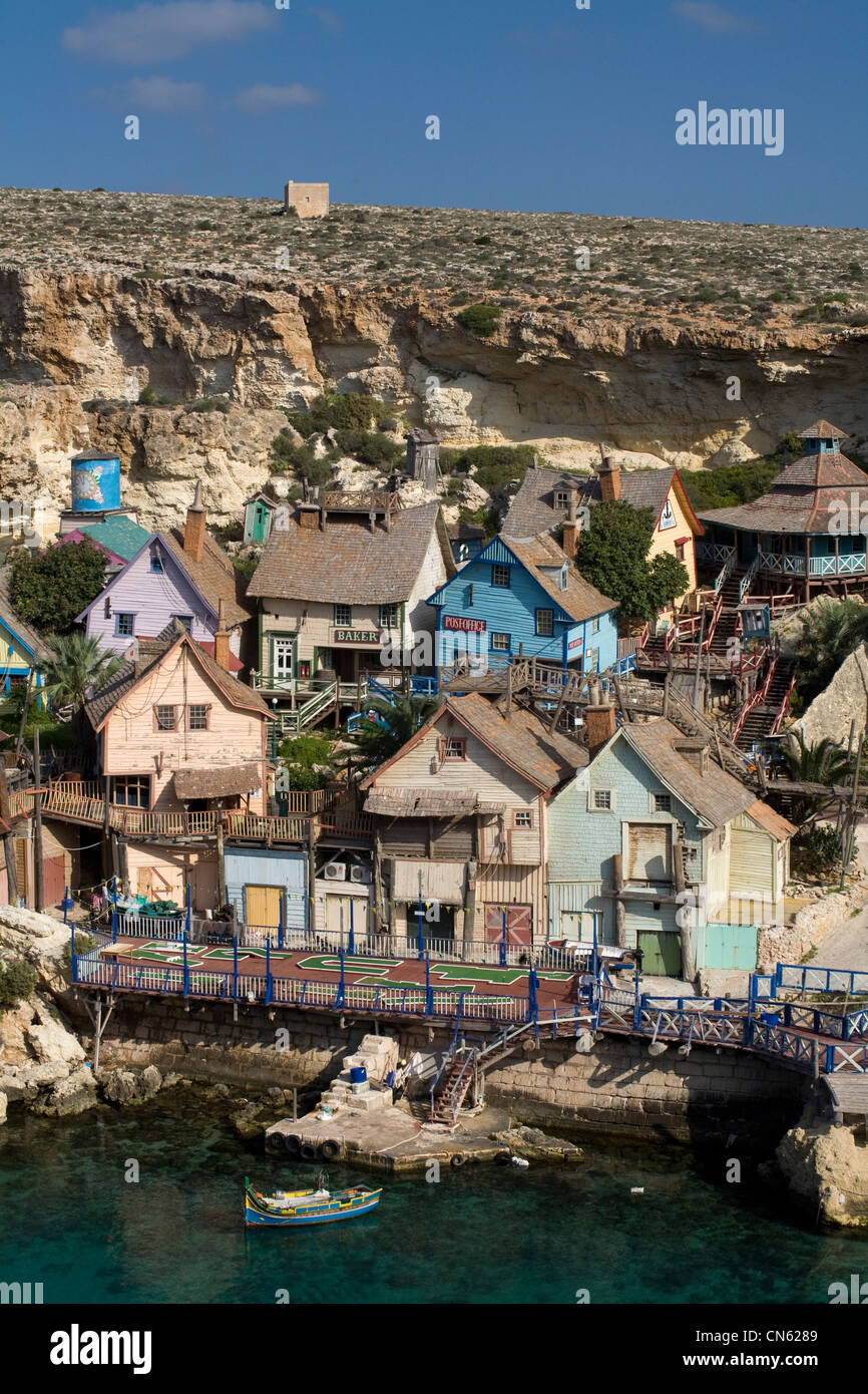 Malta, Anchor Bay, Sweethaven, Popeye Village (setting of the movie ...