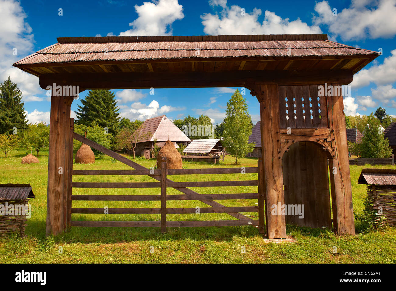 19th century traditional farm house & gate of the Iza Valley, The ...