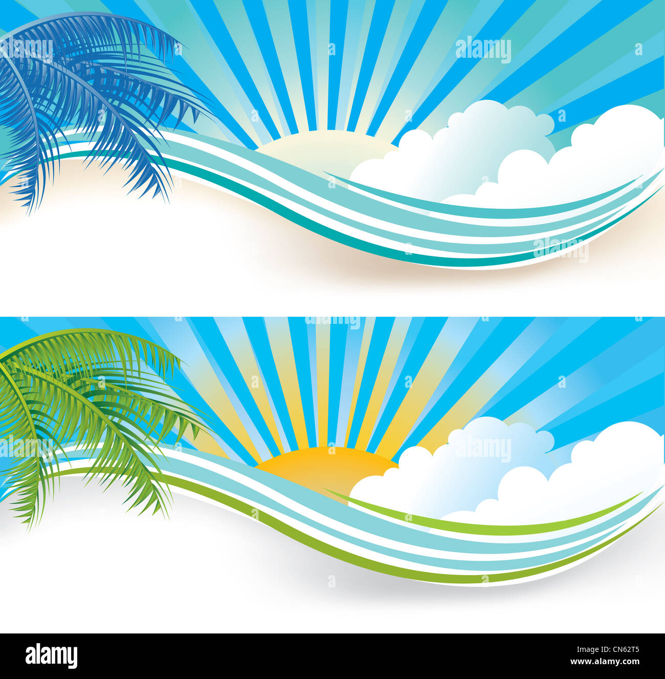 Summer banner set, vector illustration Stock Photo - Alamy