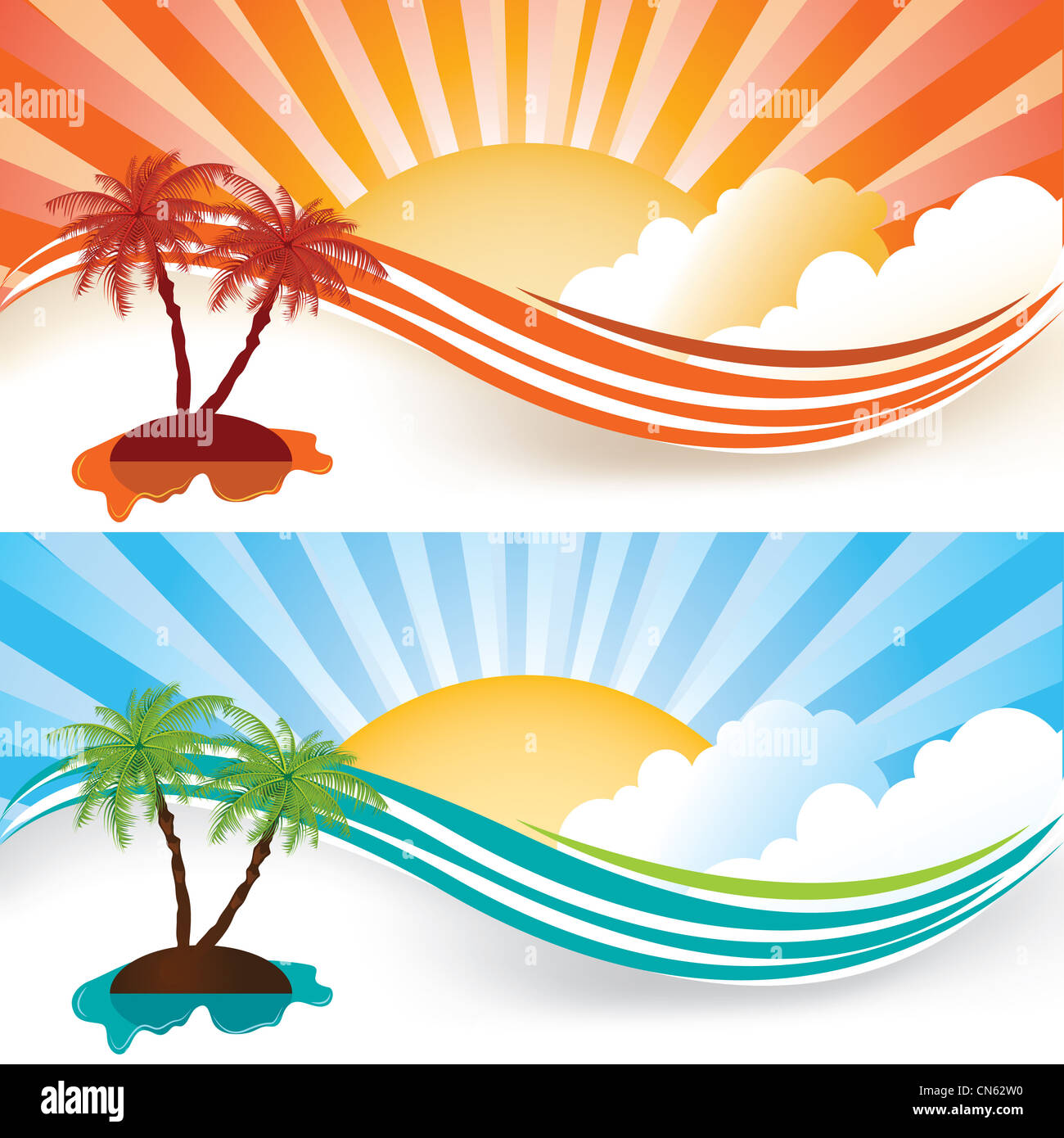 Summer banner set, vector illustration Stock Photo - Alamy