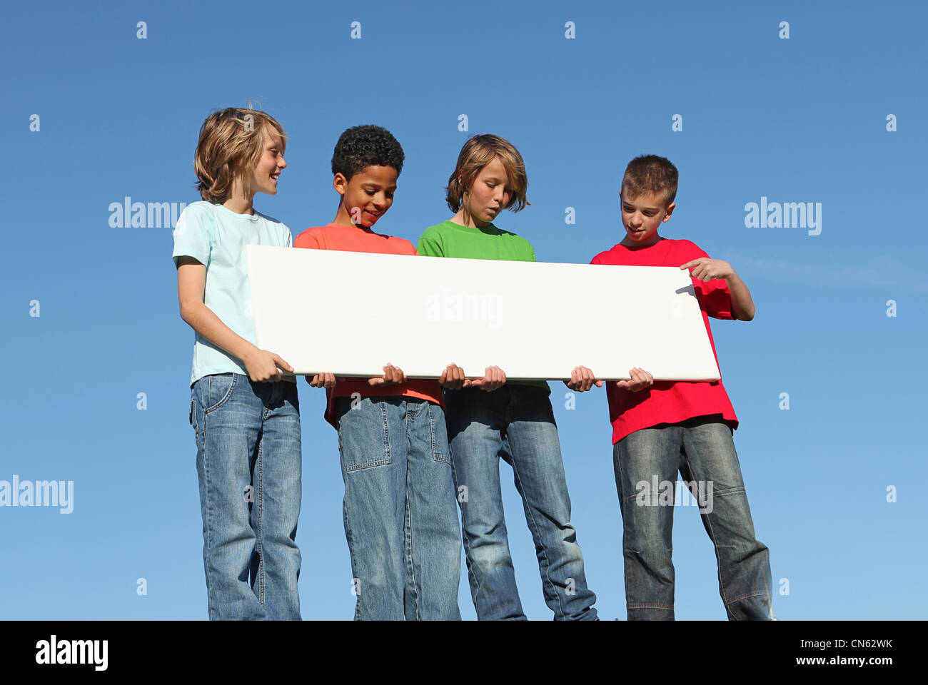 Group students holding blank sign hi-res stock photography and images ...