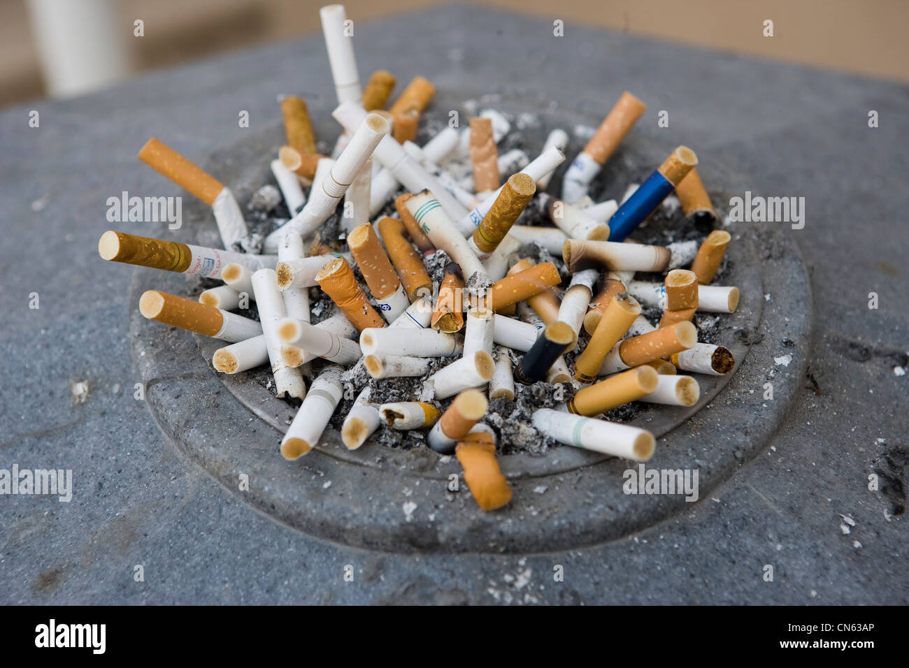 Overflowing ash tray at the entrance to the Royal Palace, Bangkok ...