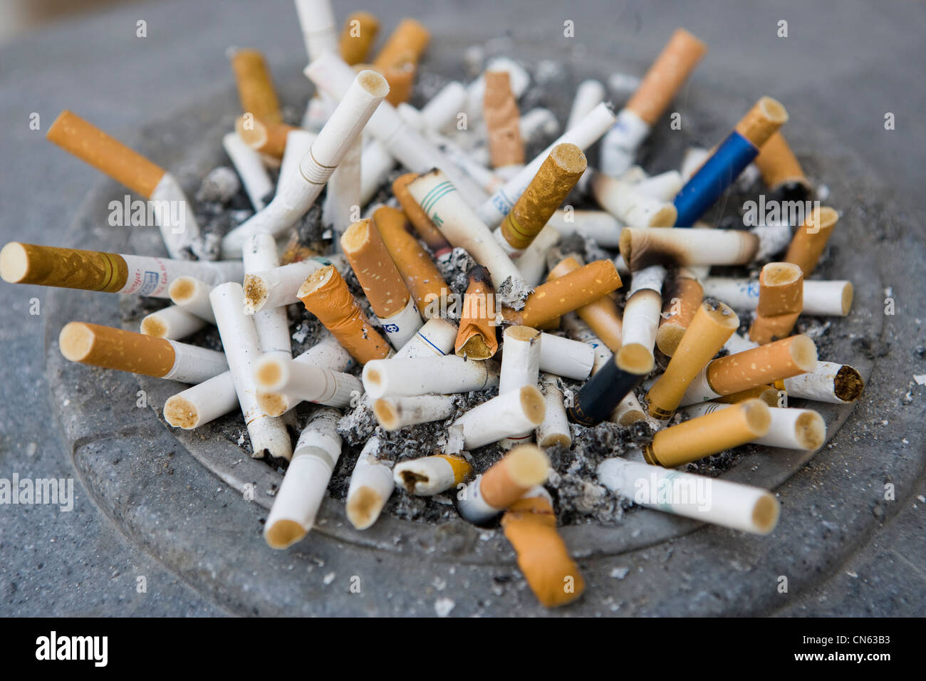 Overflowing ash tray at the entrance to the Royal Palace, Bangkok ...