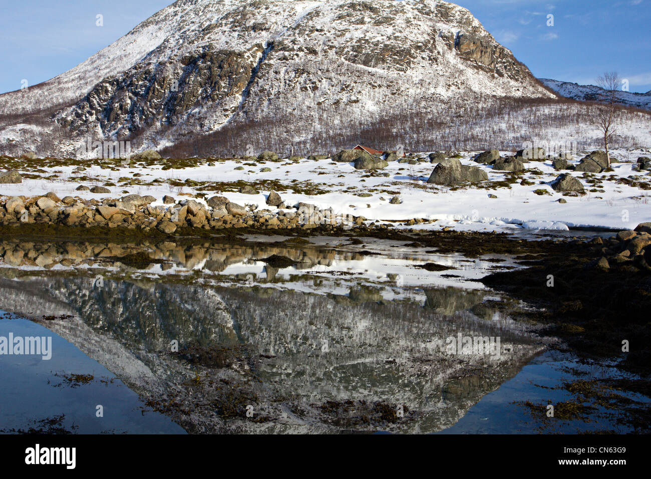 grotfjord winter troms arctic norway Stock Photo - Alamy