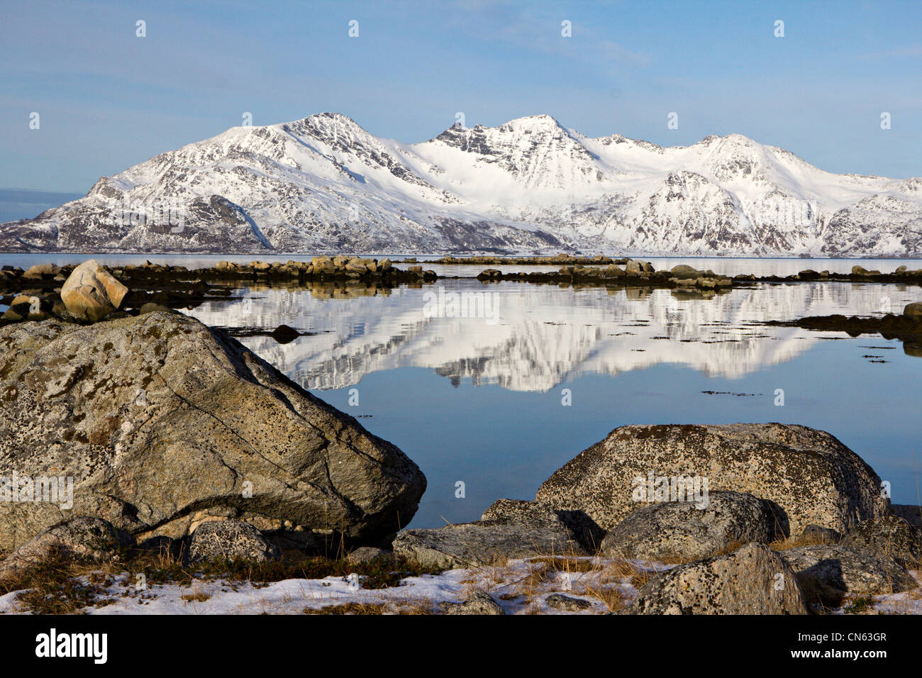 grotfjord winter troms arctic norway Stock Photo - Alamy