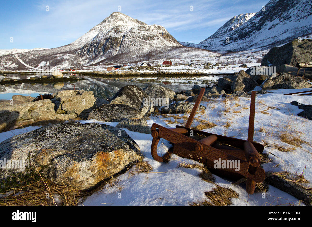 grotfjord winter troms arctic norway Stock Photo - Alamy