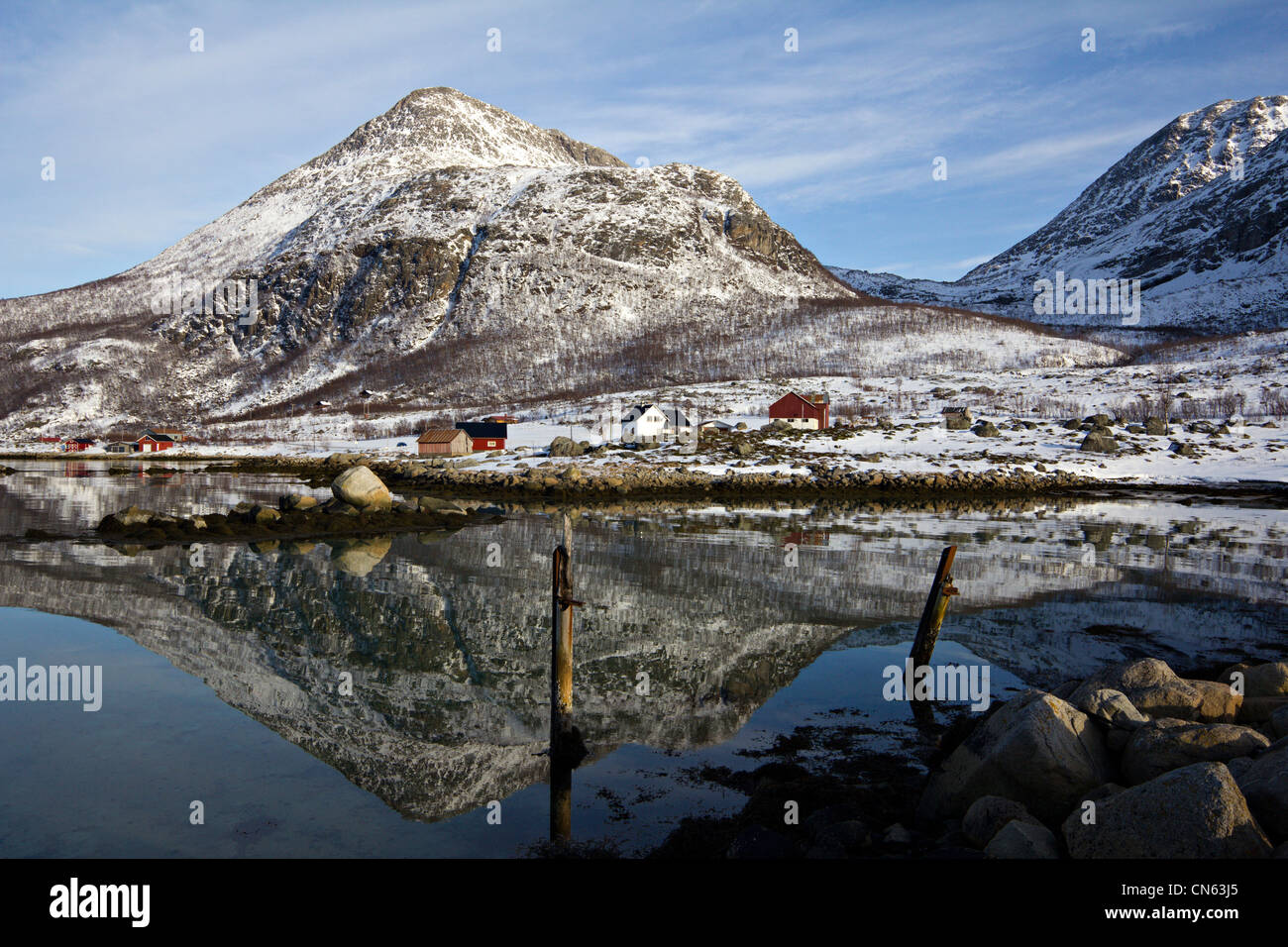 grotfjord winter troms arctic norway Stock Photo - Alamy