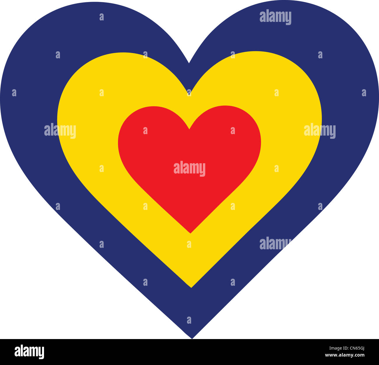 A concentric, heart shaped design, with national symbolism evocative of ...