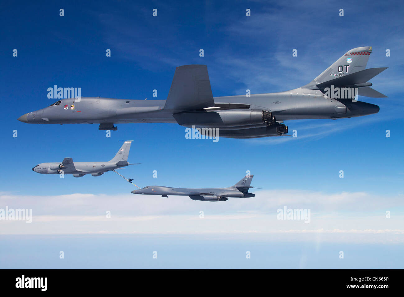 B-1B Lancer from the 337th Test and Evaluation Squadron stands by as ...