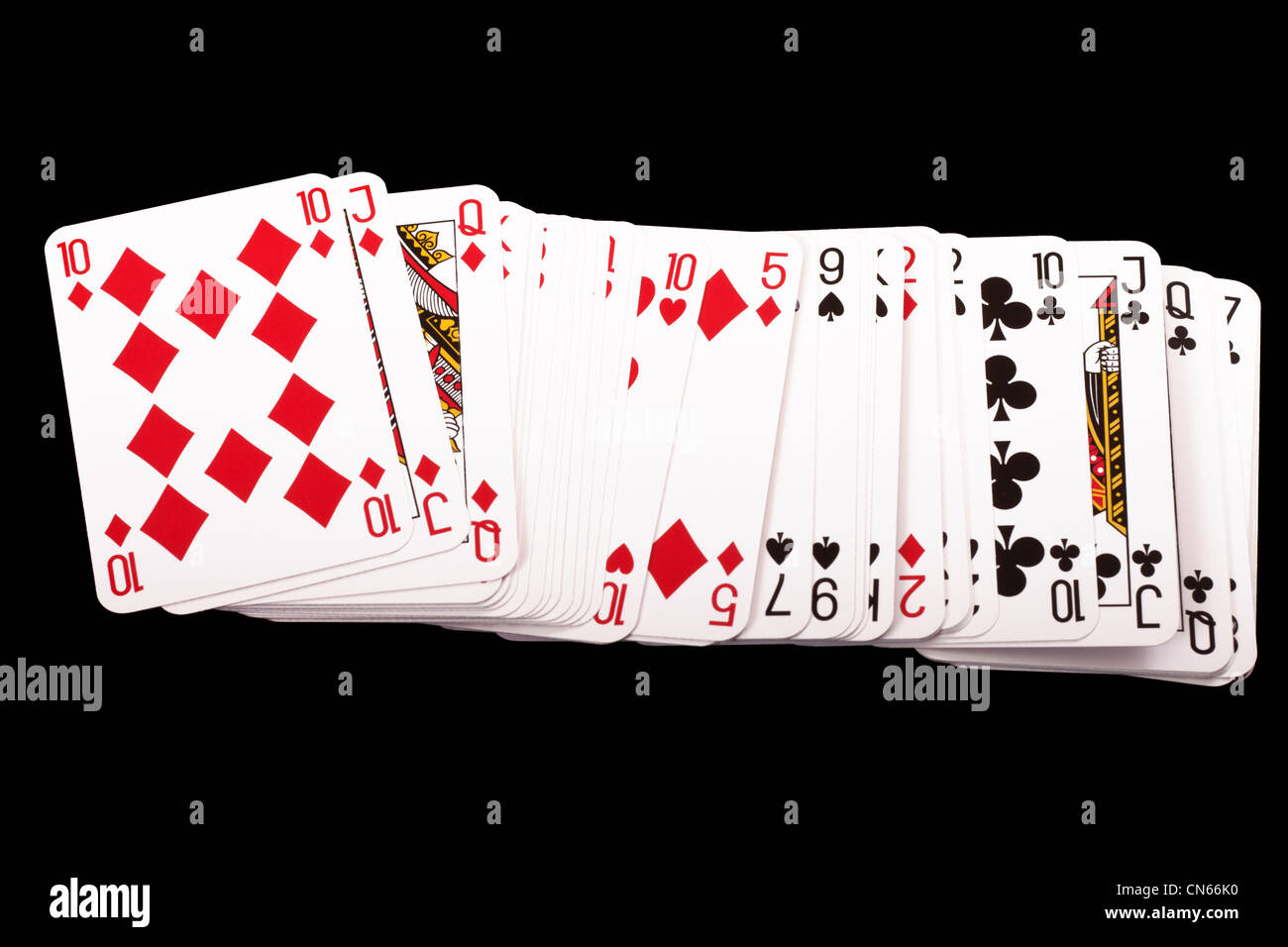 close up of playing cards poker game on black background Stock Photo ...
