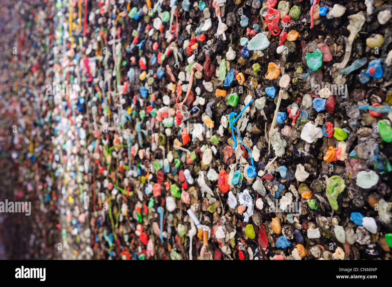 A wall of Bubble Gum Alley in San Luis Obispo, CA. August 1, 2011 Stock ...
