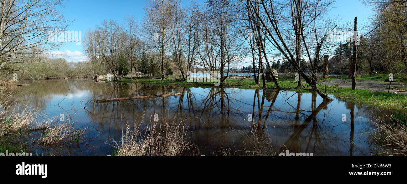 A panoramic pond in Fairview OR Stock Photo - Alamy