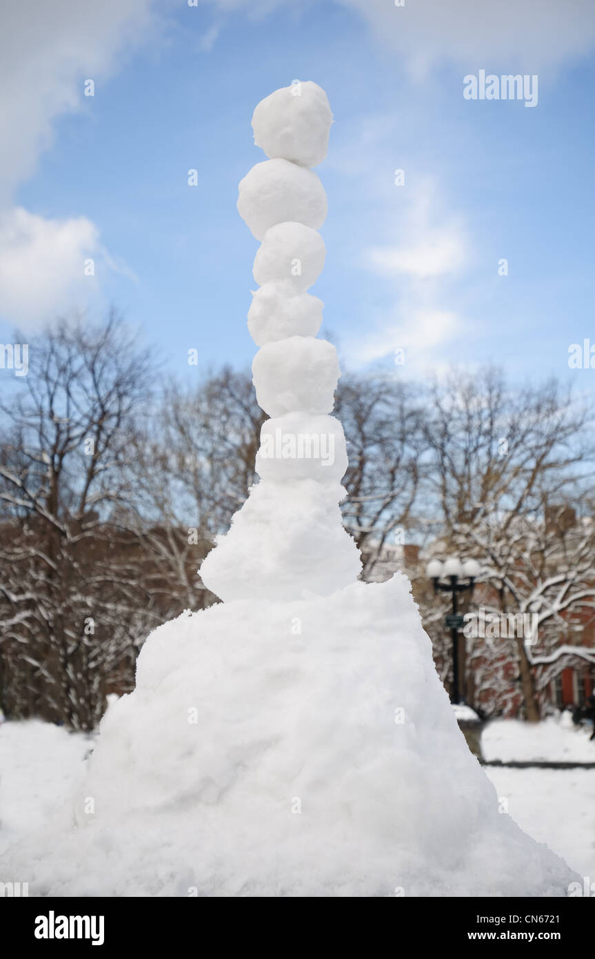 A stack of snowballs in Washington Square Park, NYC Stock Photo - Alamy