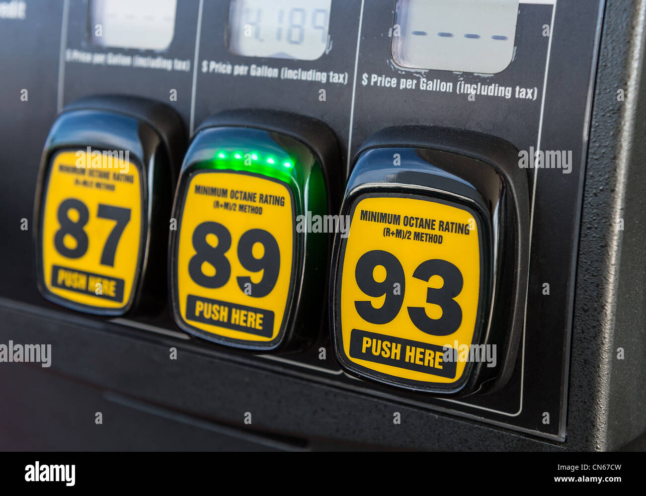Close up detail of octane rating selector in gas pump Stock Photo - Alamy