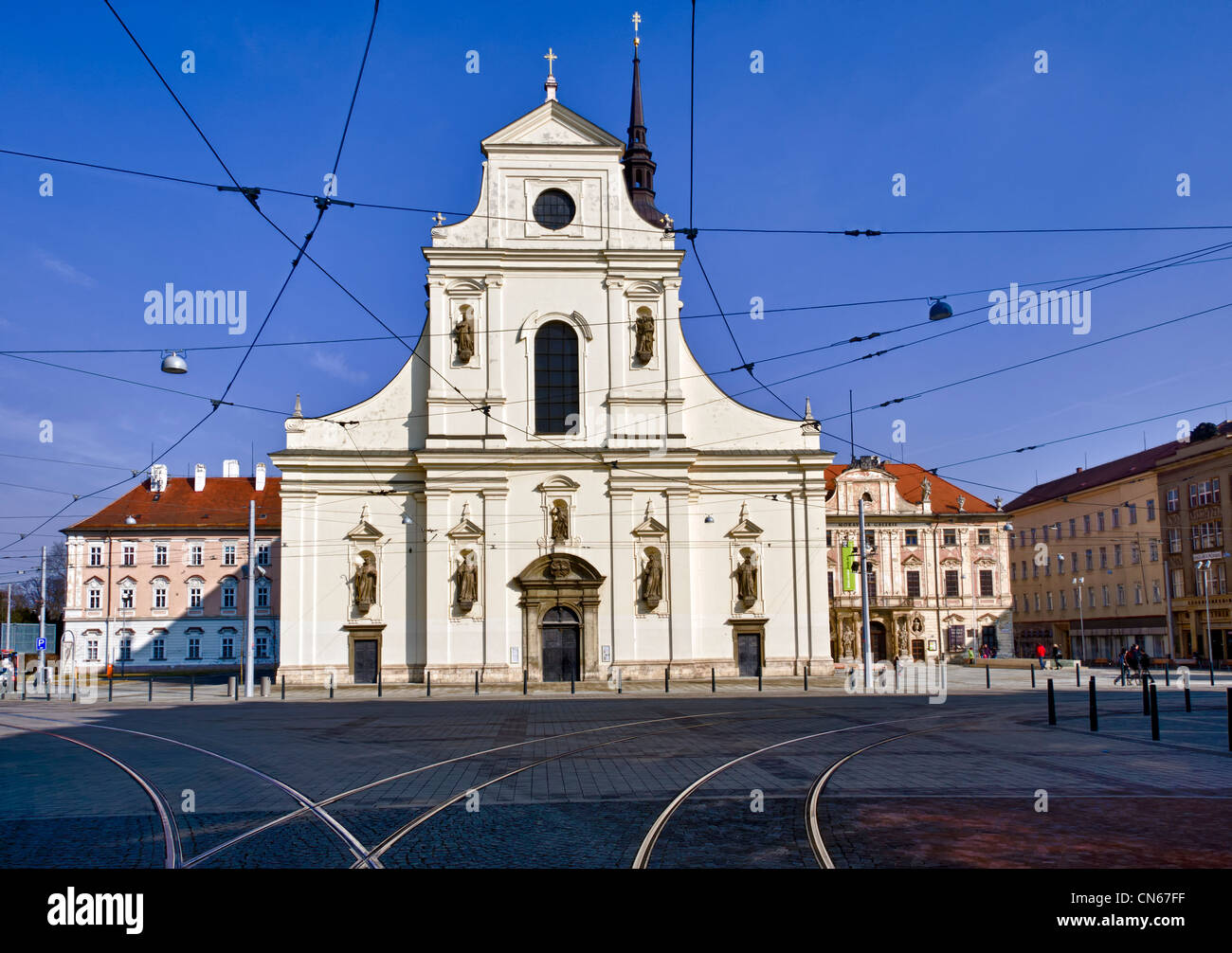 Photo of historic St. Thomas Church in Brno. Brno is the 2nd largest ...