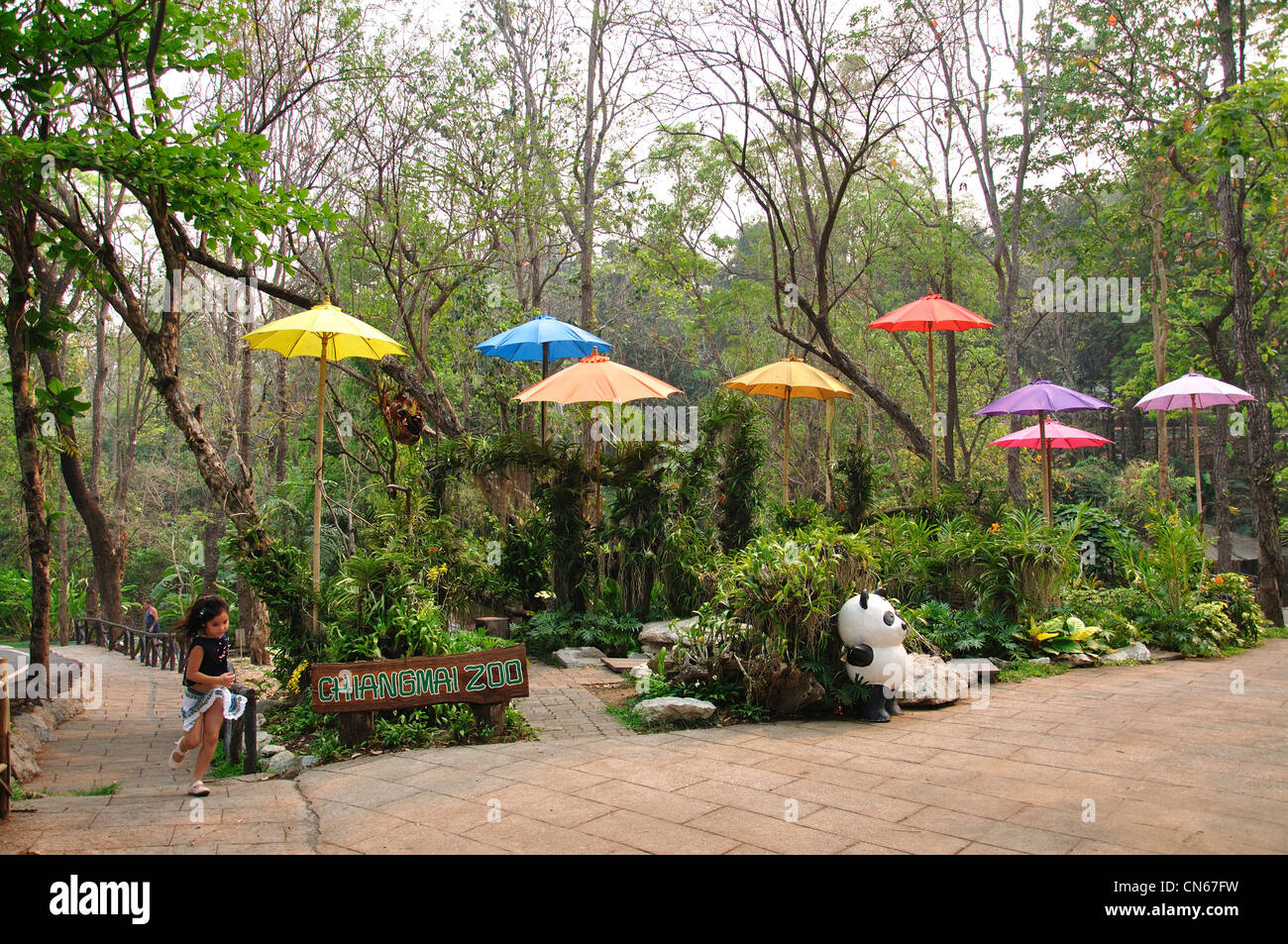 Entrance to animal enclosures at Chiang Mai Zoo, Chiang Mai, Chiang Mai ...