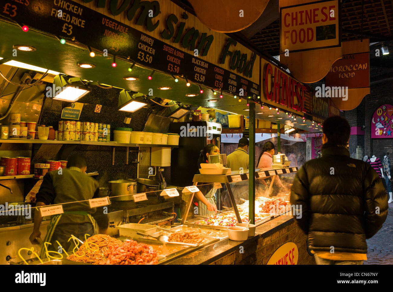 Food stall Camden Market, Camden, London, England, UK Stock Photo - Alamy