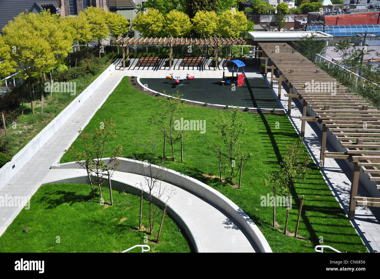 Summer garden view in the park Stock Photo - Alamy