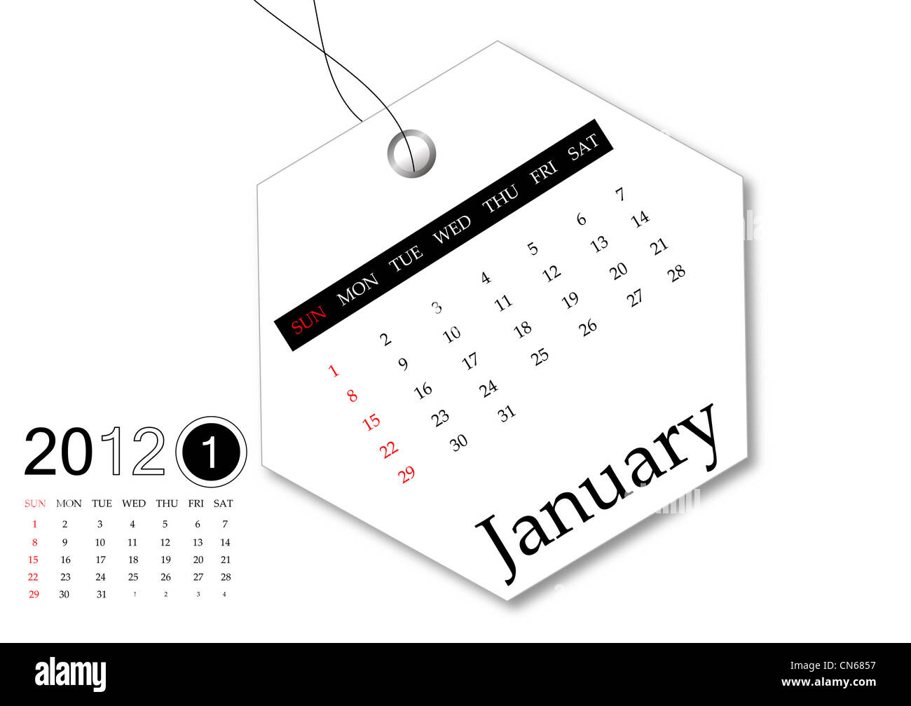 January calendar illustration hi-res stock photography and images - Alamy
