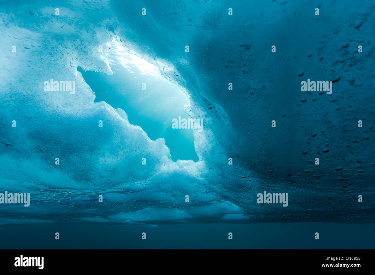 Norway, Svalbard, Spitsbergen Island, Underwater view of first year sea ...