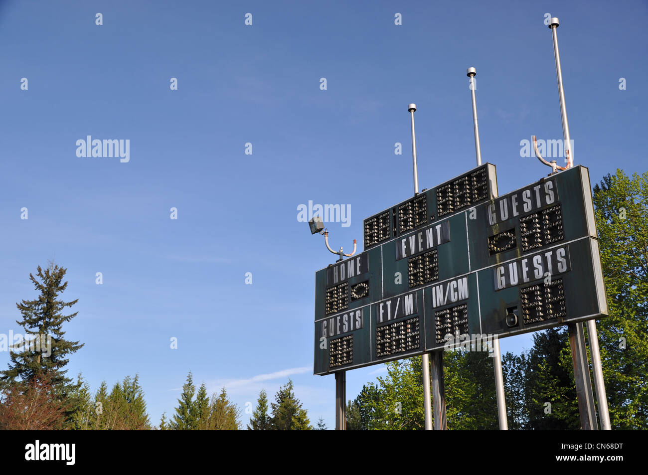Score board at football stadium Stock Photo - Alamy