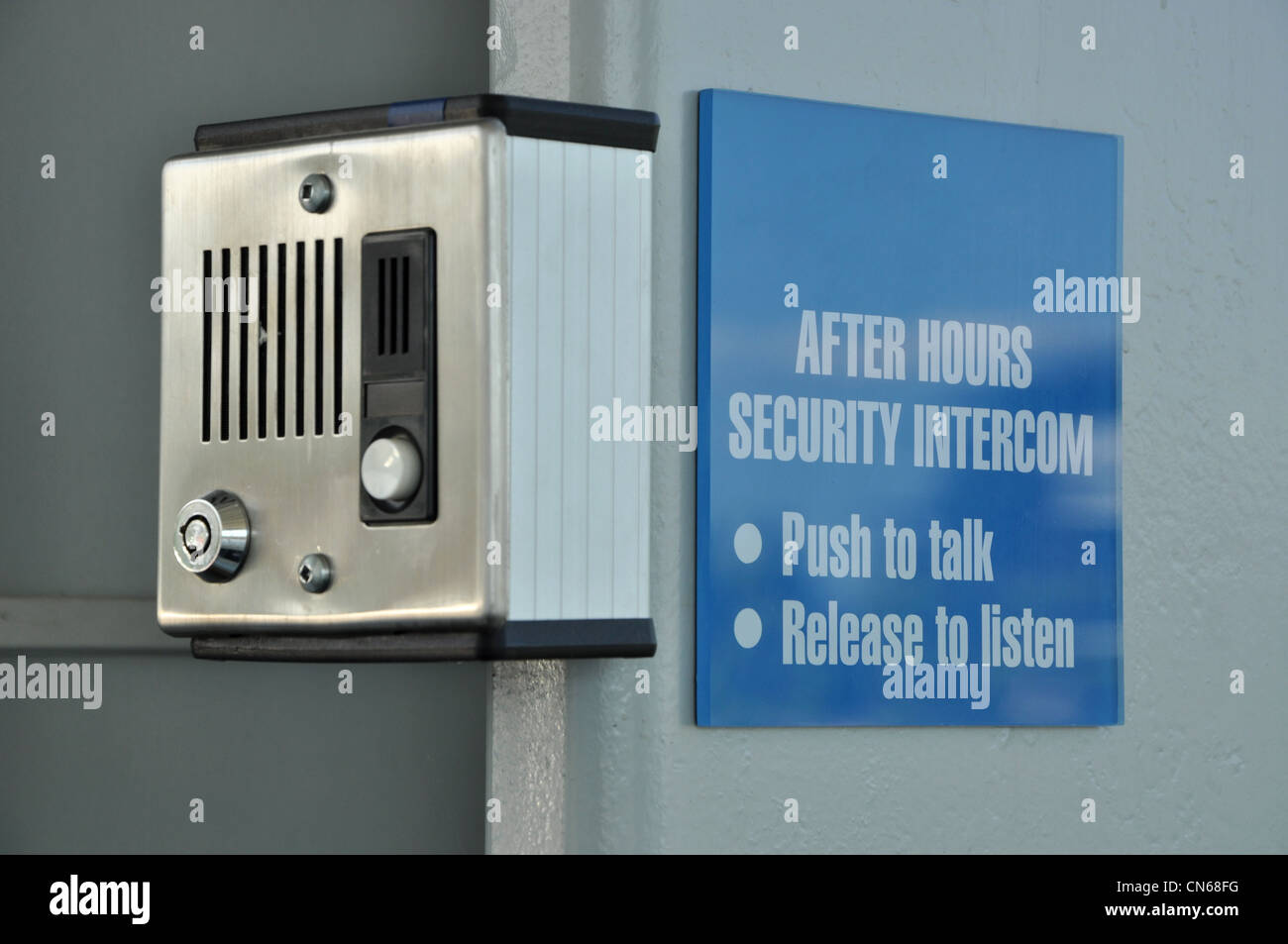 Mall entracne Security intercom Stock Photo - Alamy