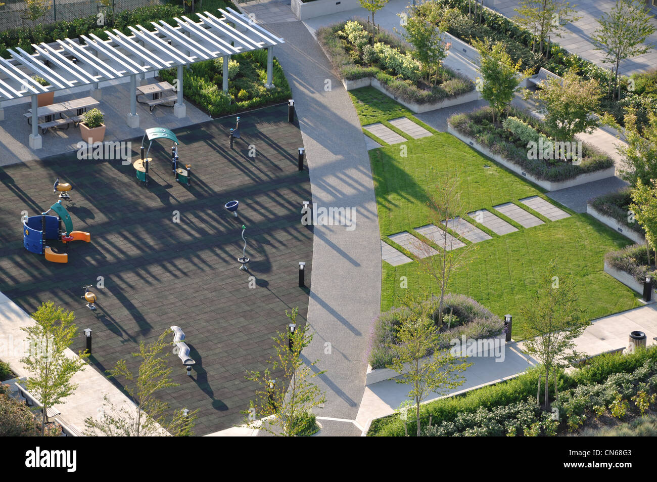 Summer garden view in the park Stock Photo - Alamy