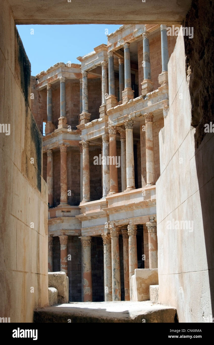 View between one of the passageway lower walls of the auditorium ...