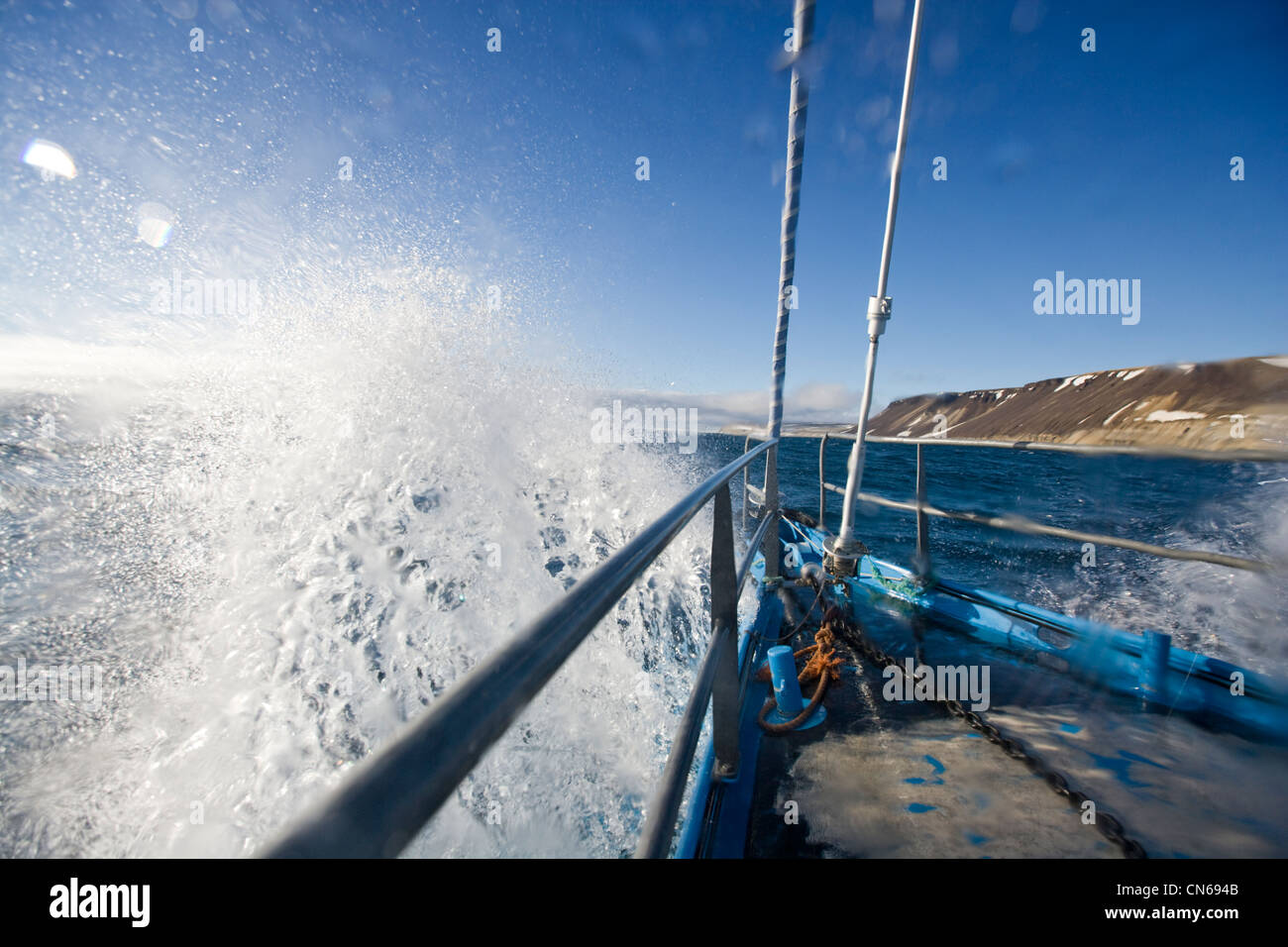 Yacht sailing in rough seas hi-res stock photography and images - Alamy