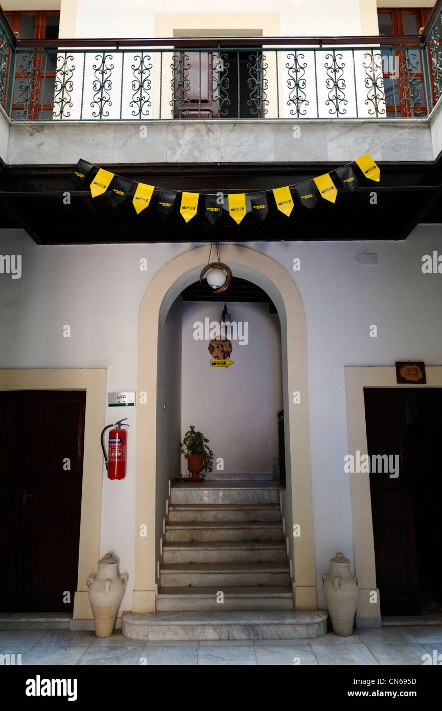 Tripoli. Libya. View of internal courtyard of the restored Banco di ...