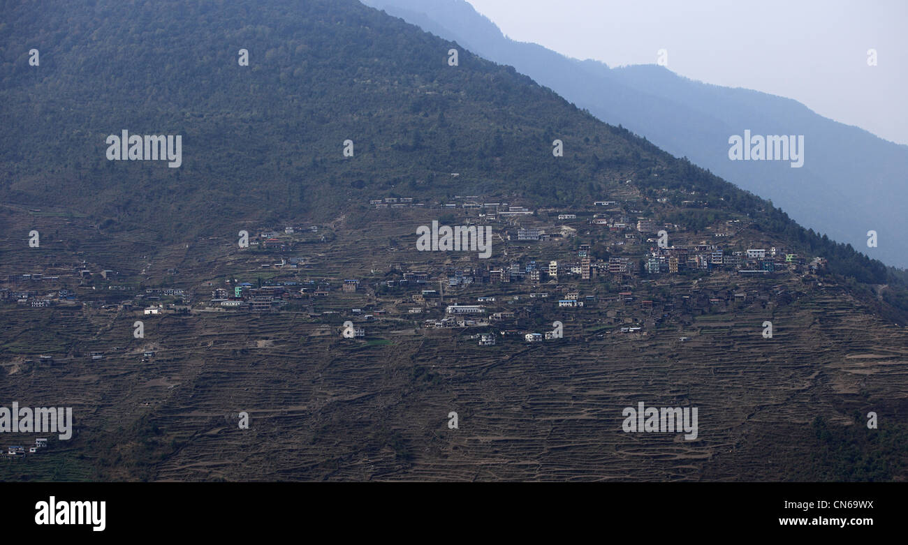 Nepali Himalayan village Stock Photo - Alamy