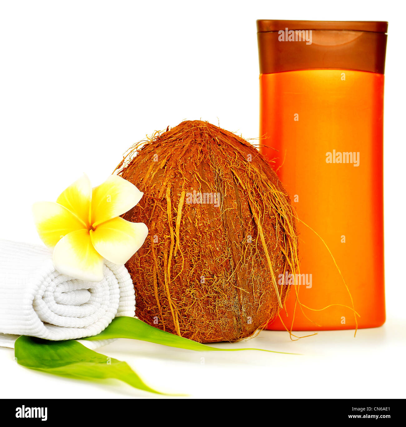 Tropical fruits and flowers, summertime vacation and spa concept, beach ...