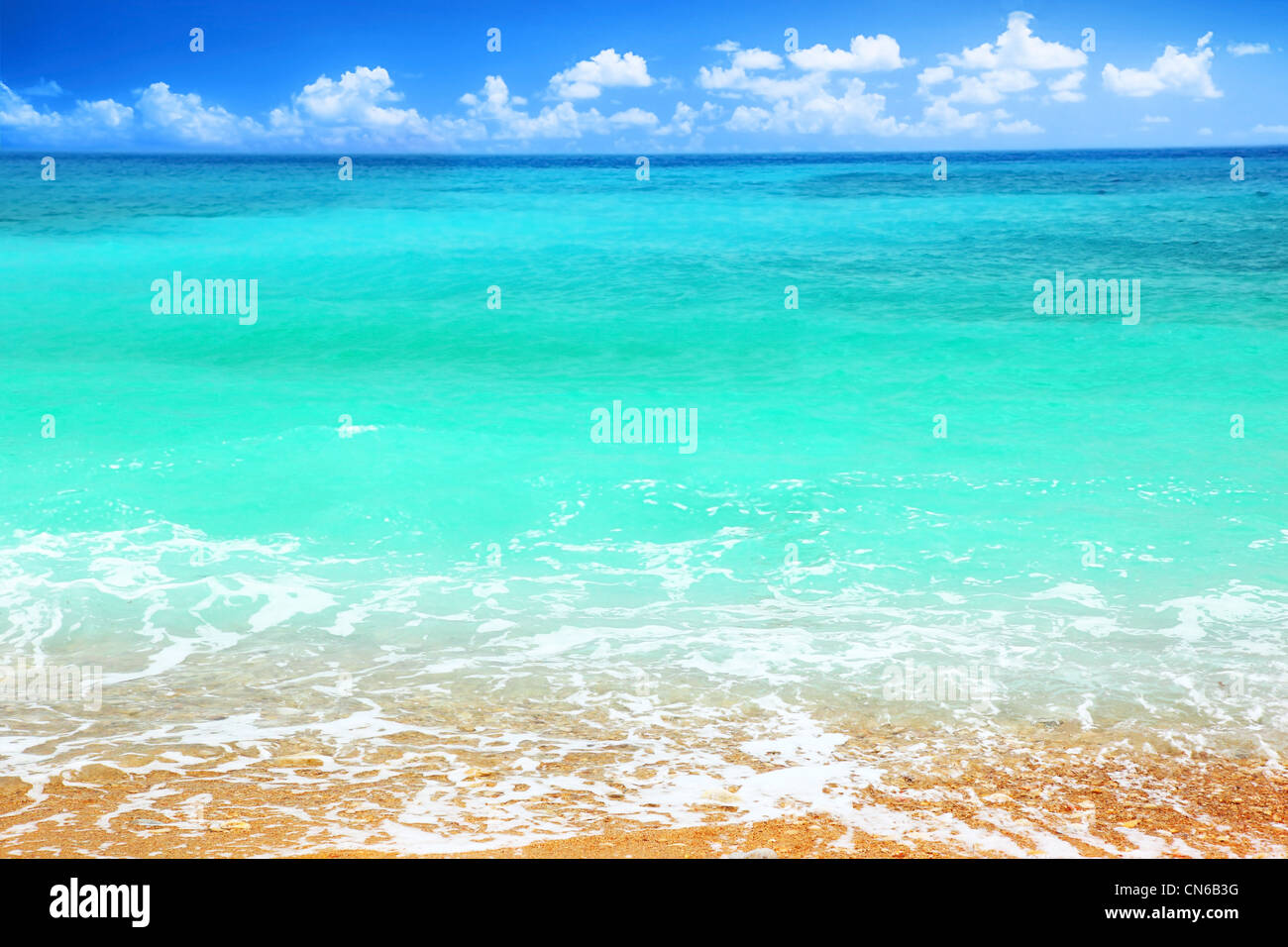 Beautiful panoramic sea view, with clean water & blue sky Stock Photo ...