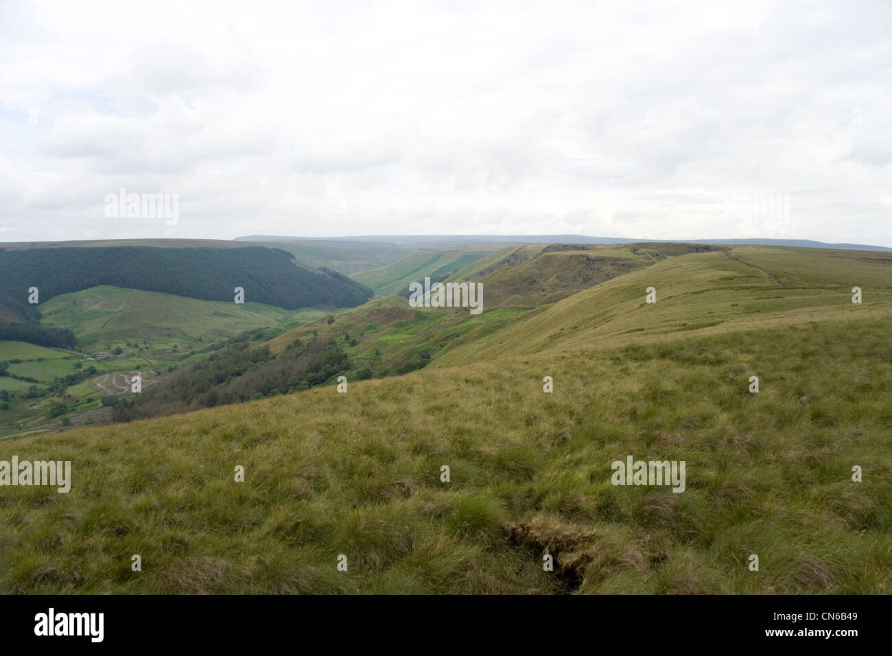 Alport Valley with Alport Castles in Derbyshire in the Peak District ...
