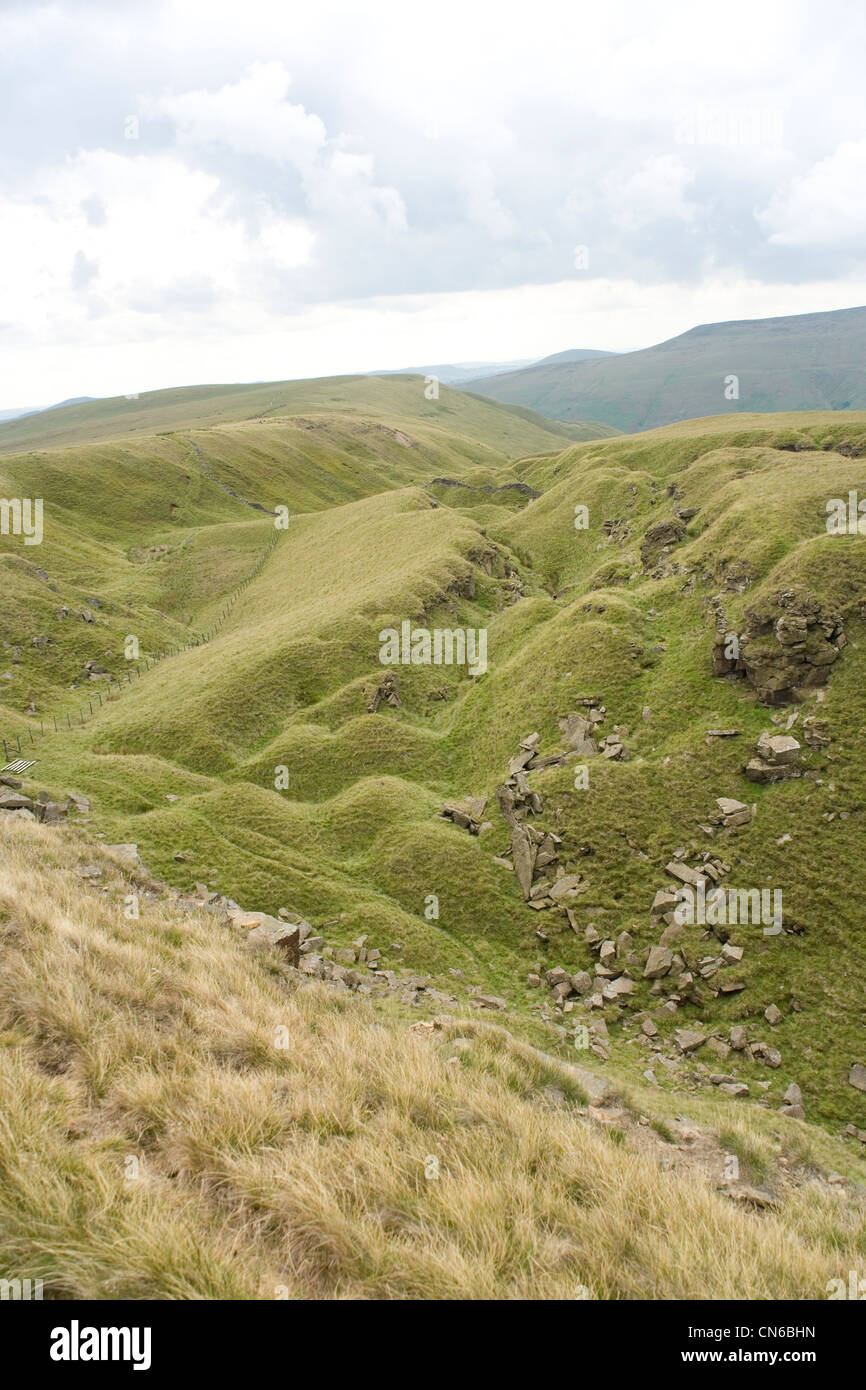 Alport Castles and Alport Valley in Derbyshire in the Peak District ...