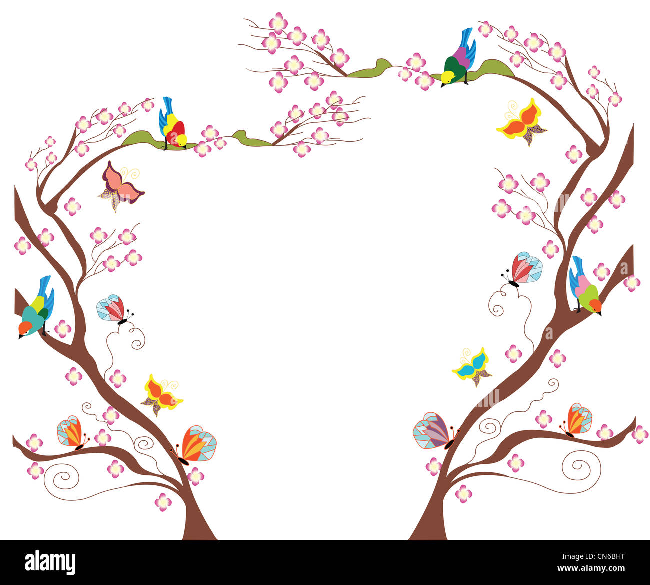 Illustration of spring flowers Stock Photo - Alamy