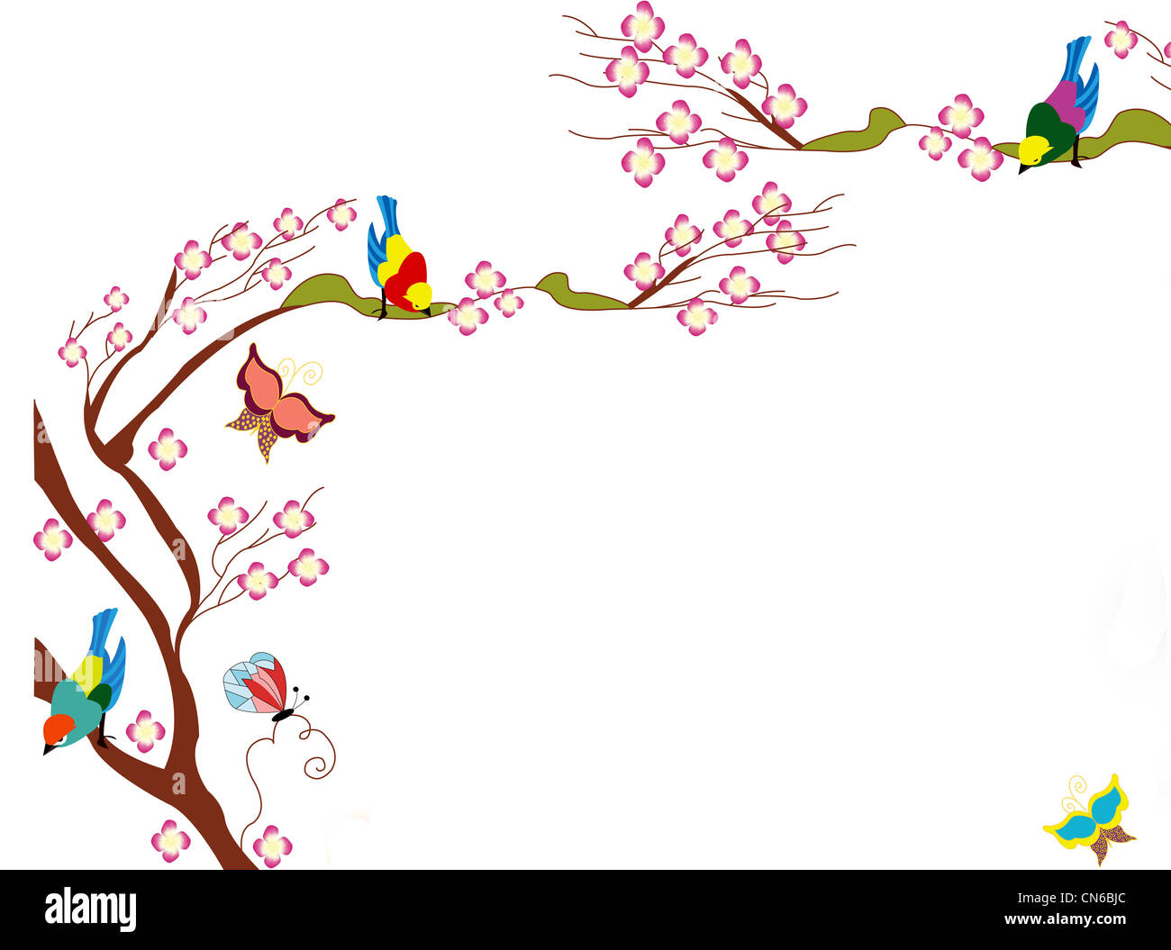 Illustration of spring flowers Stock Photo - Alamy