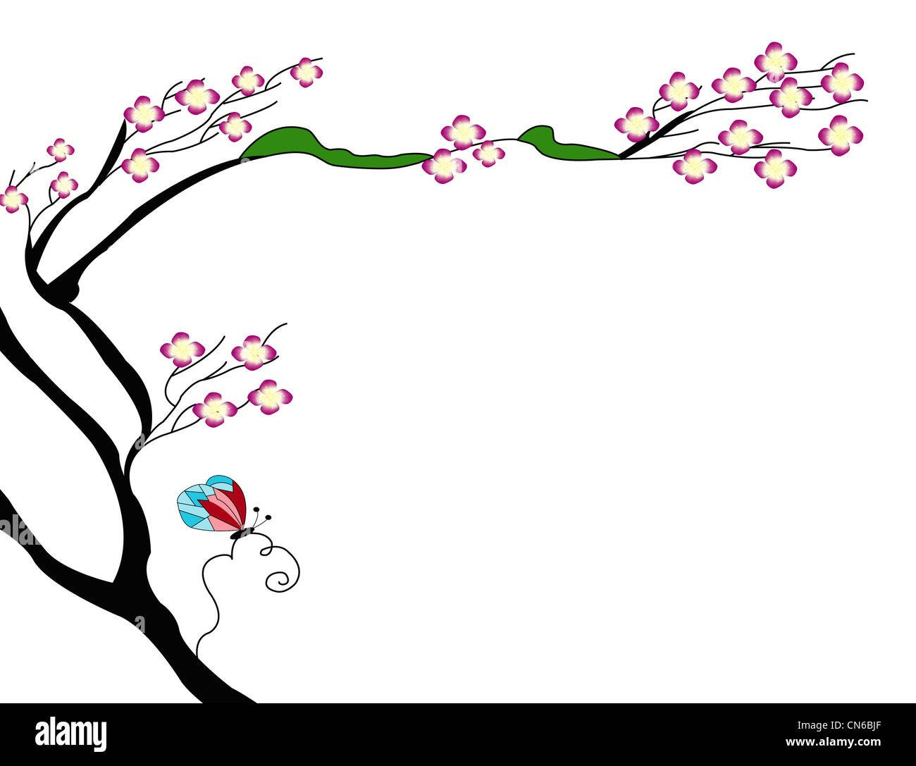 Illustration of spring flowers Stock Photo - Alamy