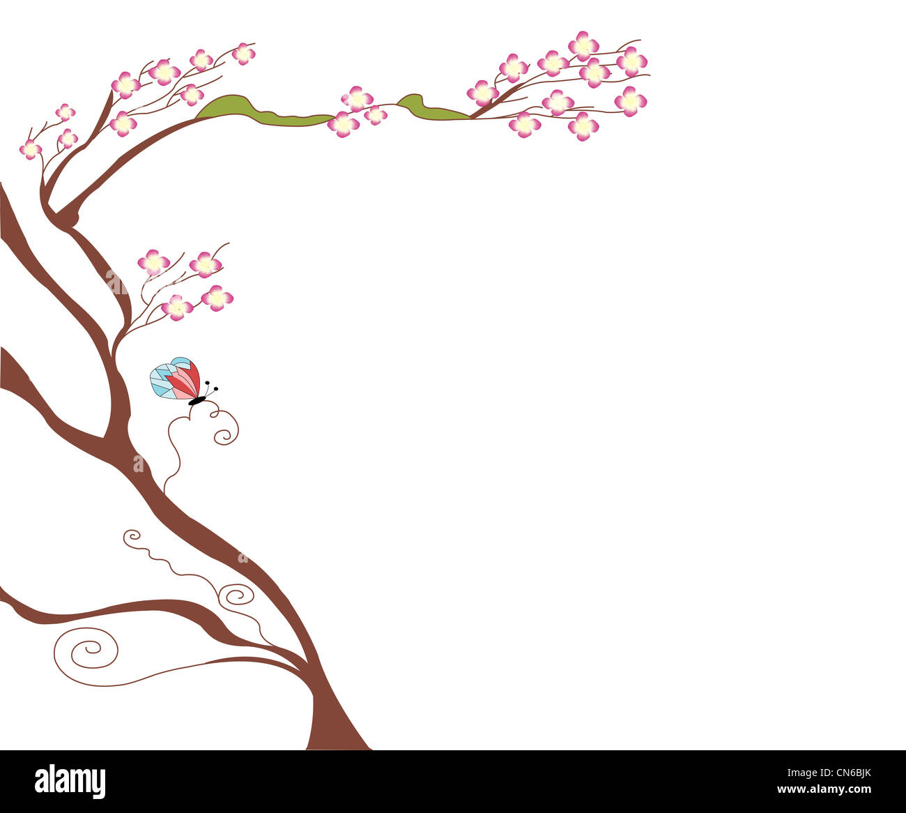 Illustration of spring flowers Stock Photo - Alamy