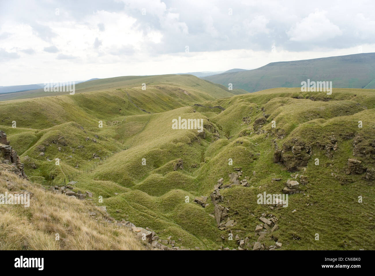Alport Castles and Alport Valley in Derbyshire in the Peak District ...