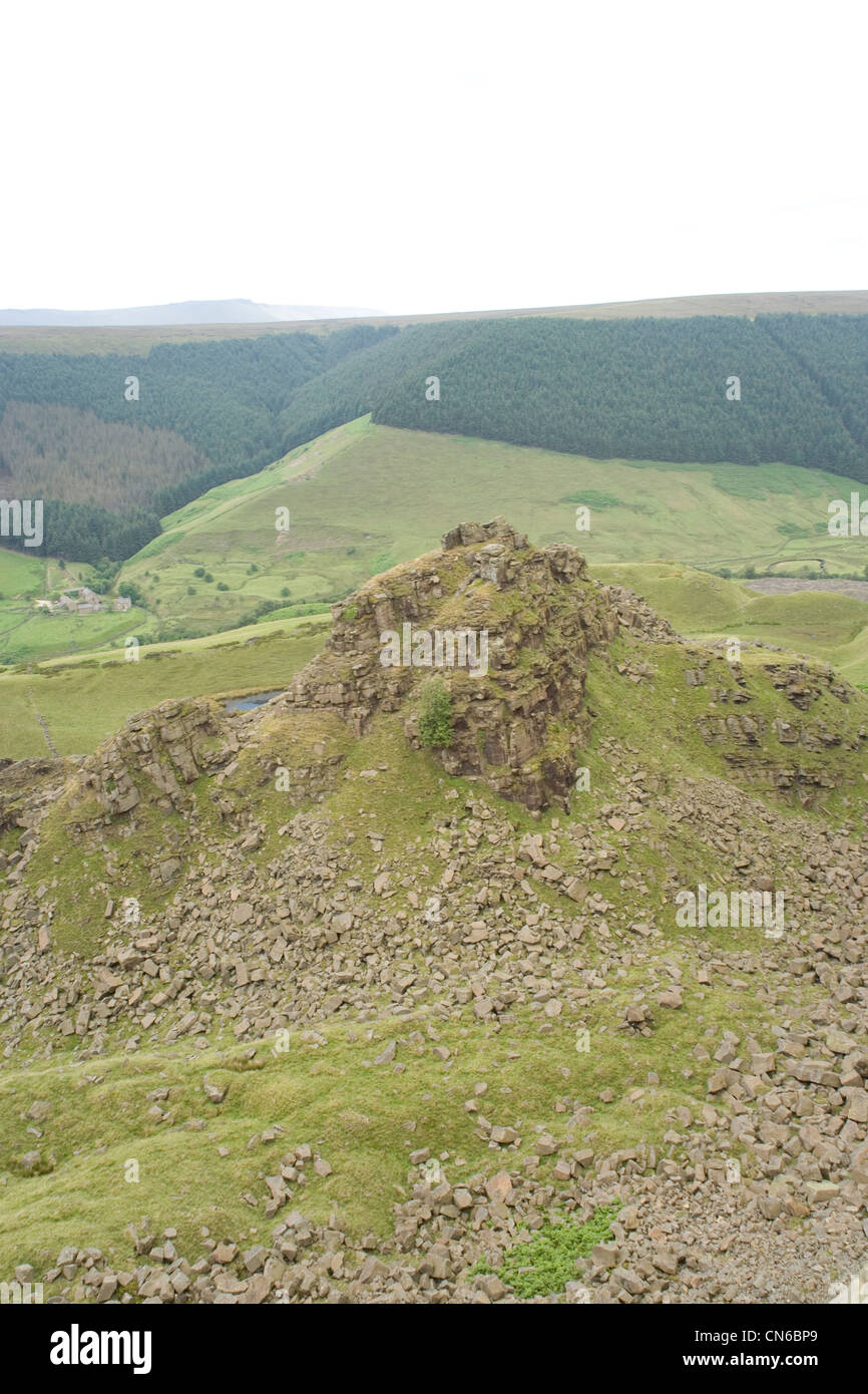 Alport Castles and Alport Valley in Derbyshire in the Peak District ...