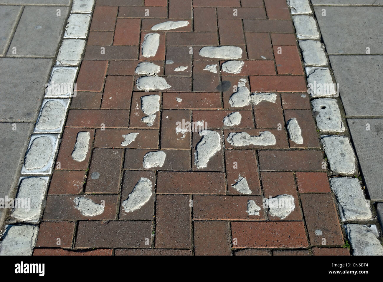 british pavement cycle lane marking, faded and barely discernible Stock ...